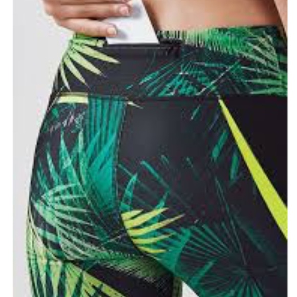 Fabletics | Pants & Jumpsuits | Fabletics Navassa Crop Green Neon Palm ...
